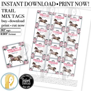 Printable Trail Mix Sign / Happy Trails Trail Mix Labels / - Etsy