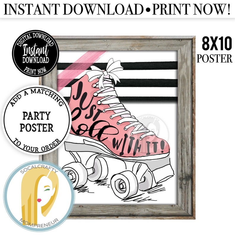Printable Roller Skate Theme Party Favor Tags / Roller Skates - Etsy