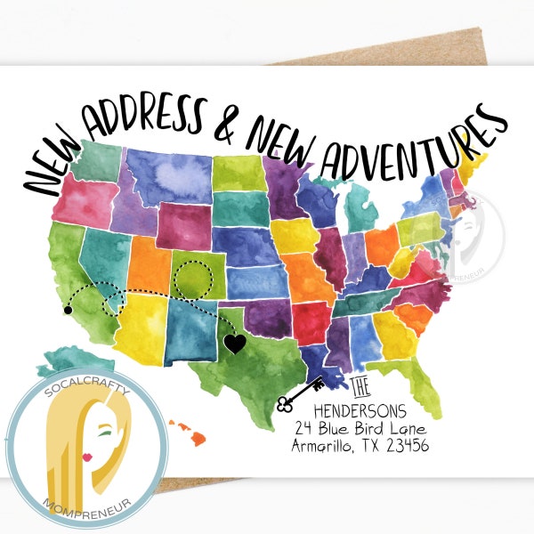 New Address Card - Etsy