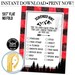 Printable Lumberjack Scavenger Hunt Game Card / Buffalo Plaid | Etsy