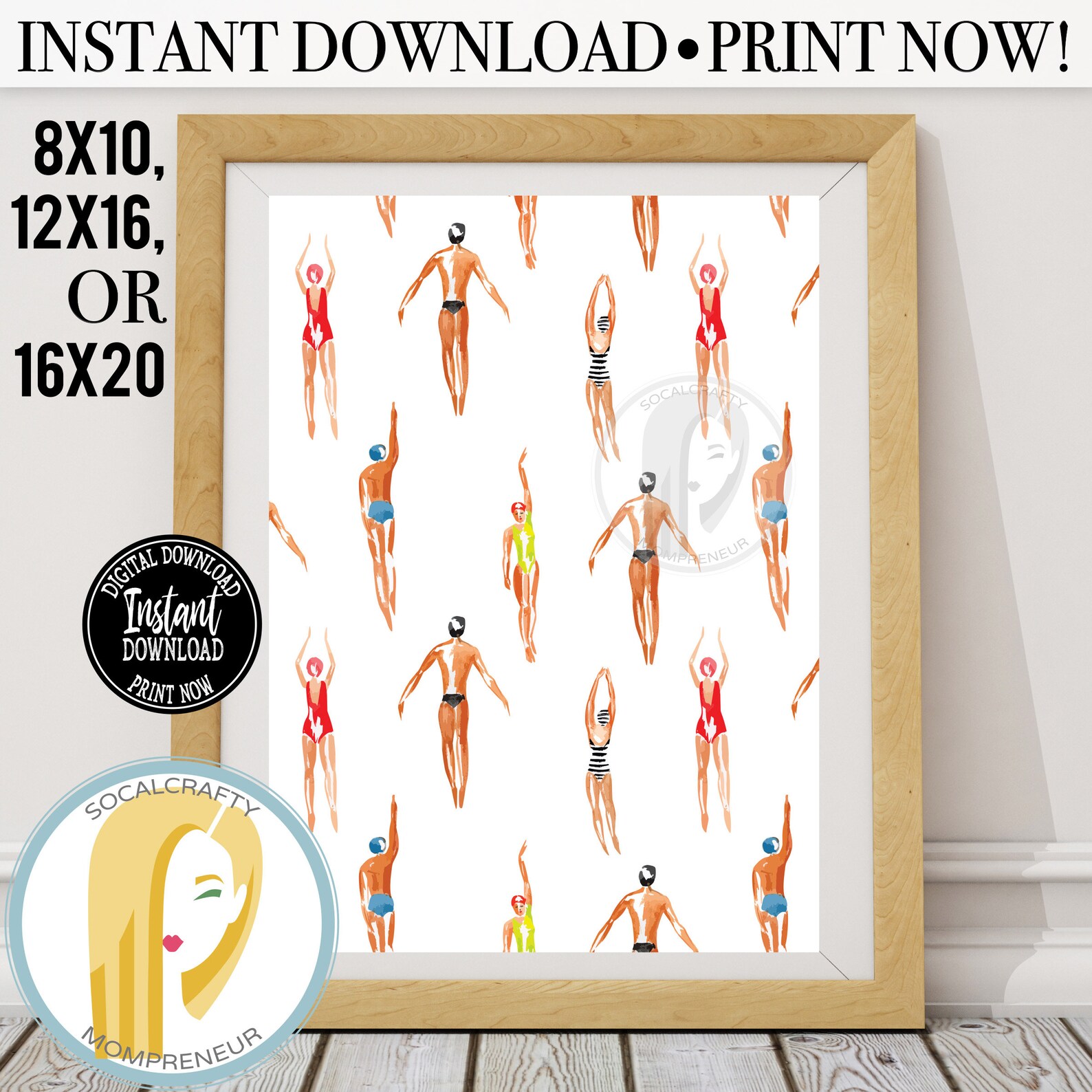 Watercolor Swimming Print / Swim Wall Print / Swimmers Print / - Etsy