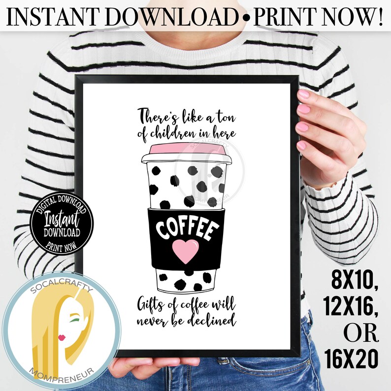 Funny Coffee Print / Funny Teacher Poster / Funny Mom Print / | Etsy