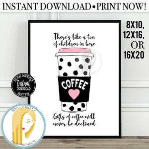 Funny Coffee Print / Funny Teacher Poster / Funny Mom Print / - Etsy