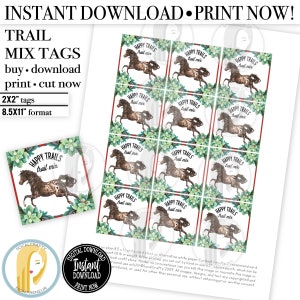 Printable Trail Mix Sign / Happy Trails Trail Mix Labels / Instant ...