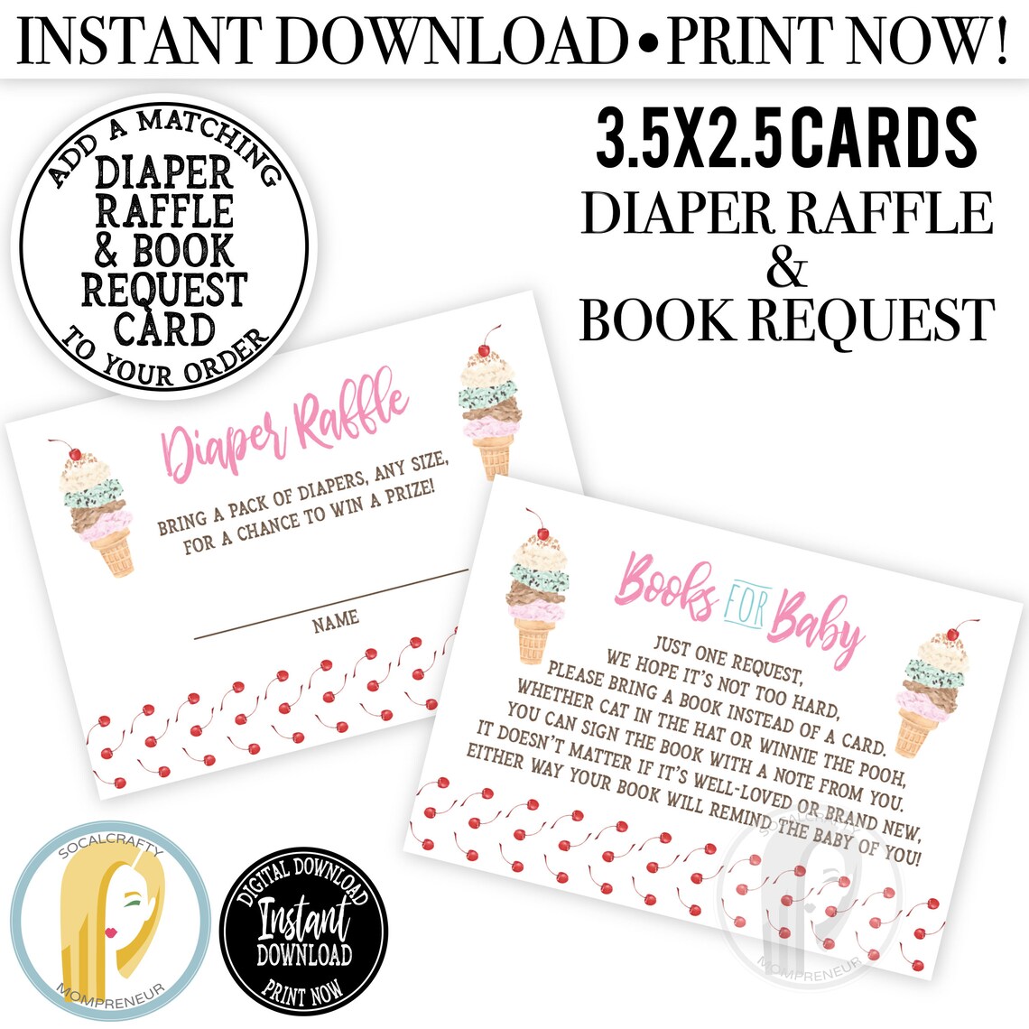 Ice Cream Baby Shower Games Bundle / Ice Cream Social Shower - Etsy