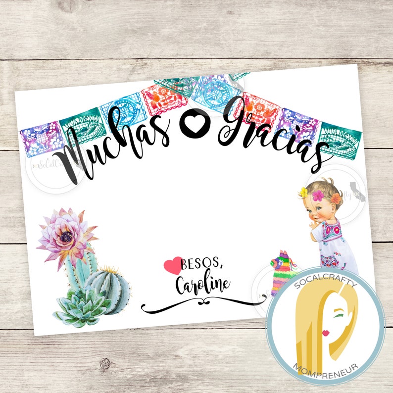 Mexican Fiesta Thank You Cards / Fiesta and Fun Thank You Card | Etsy