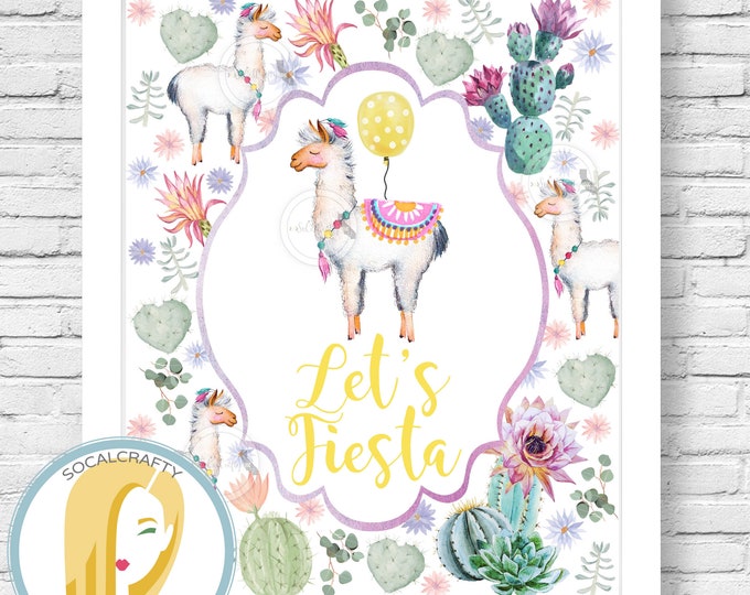 Printable Llama Birthday Party Poster / Llama Welcome Sign / Llama ...