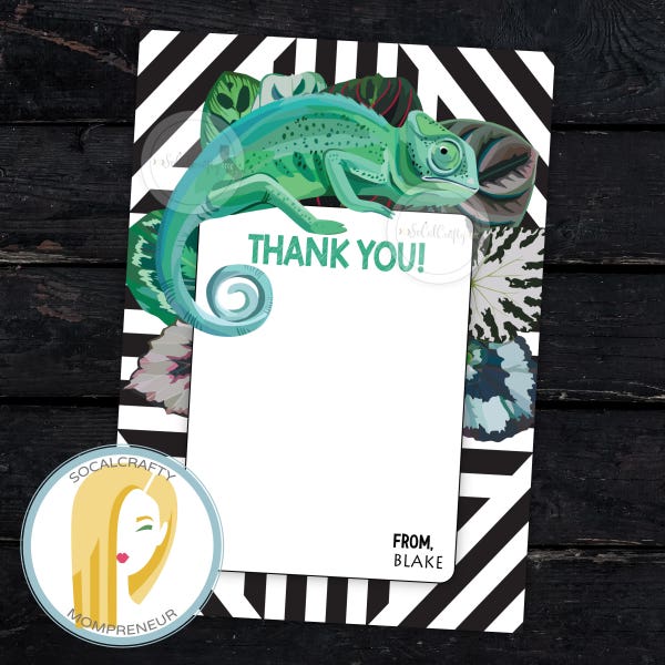 Printable Lizard Birthday Card - Etsy