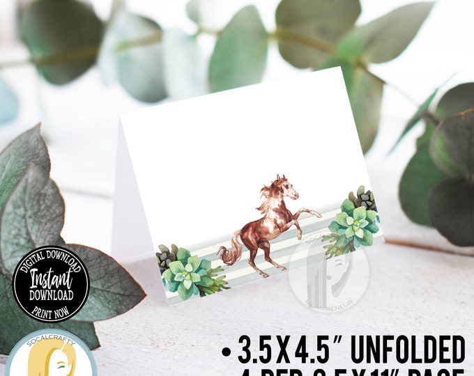 Printable Cowboy Food Labels / Watercolor Cowboy Place Cards / Cowboy ...