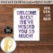 Printable Welcome Back Sign / Welcome Back Students Poster / Back to ...