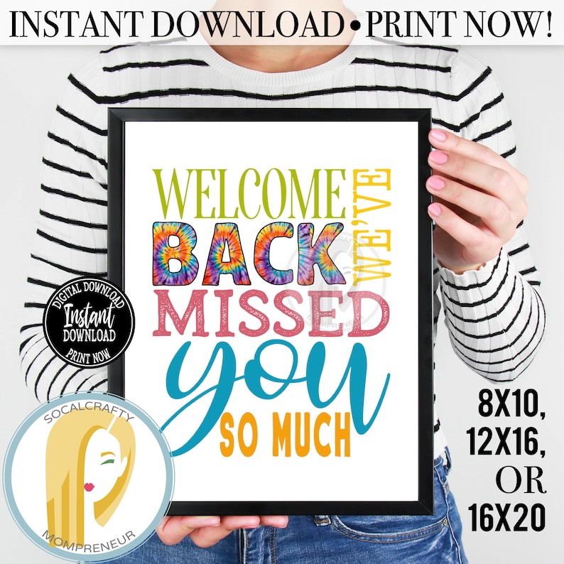 Printable Welcome Back Sign / We've Missed You Poster / | Etsy