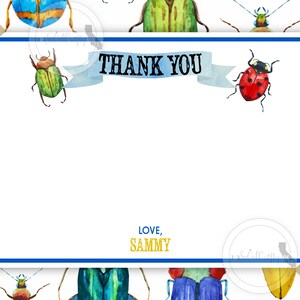 Bug Thank You Card Bugs Thank You Card Bug Birthday Party - Etsy