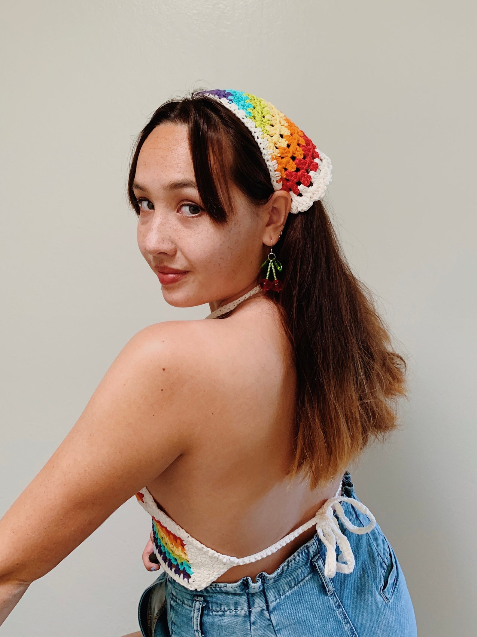 Crochet Rainbow Corset Crop Top - Etsy