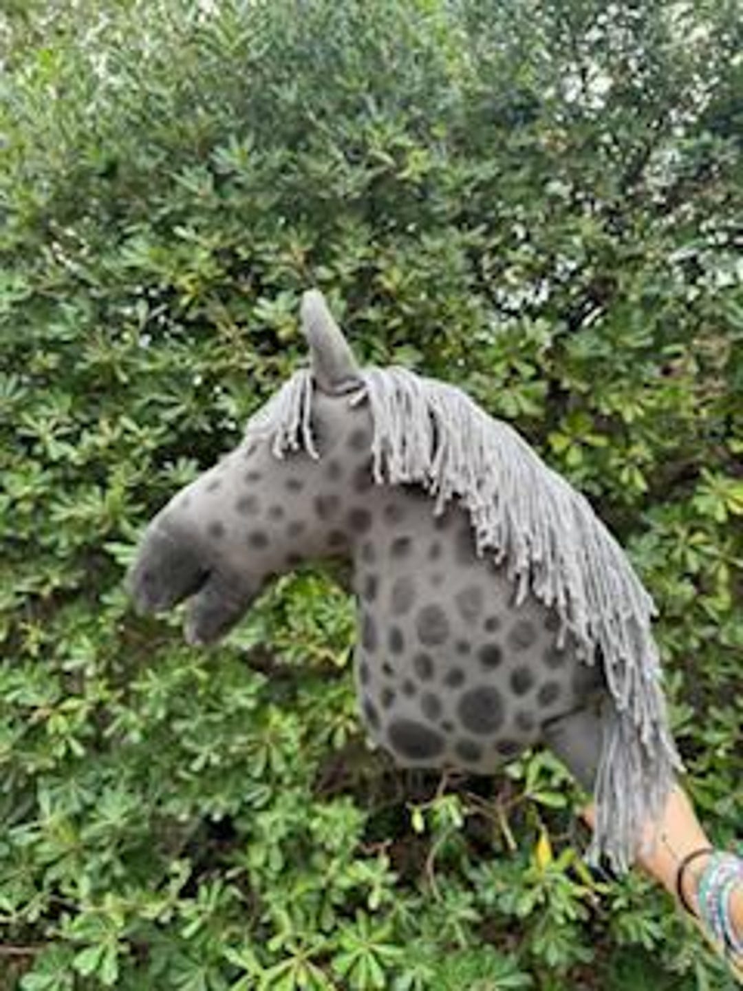 Dapple Hobby Horse, Stick Included, 10 Inch Stick, Dark Gray, Heart ...