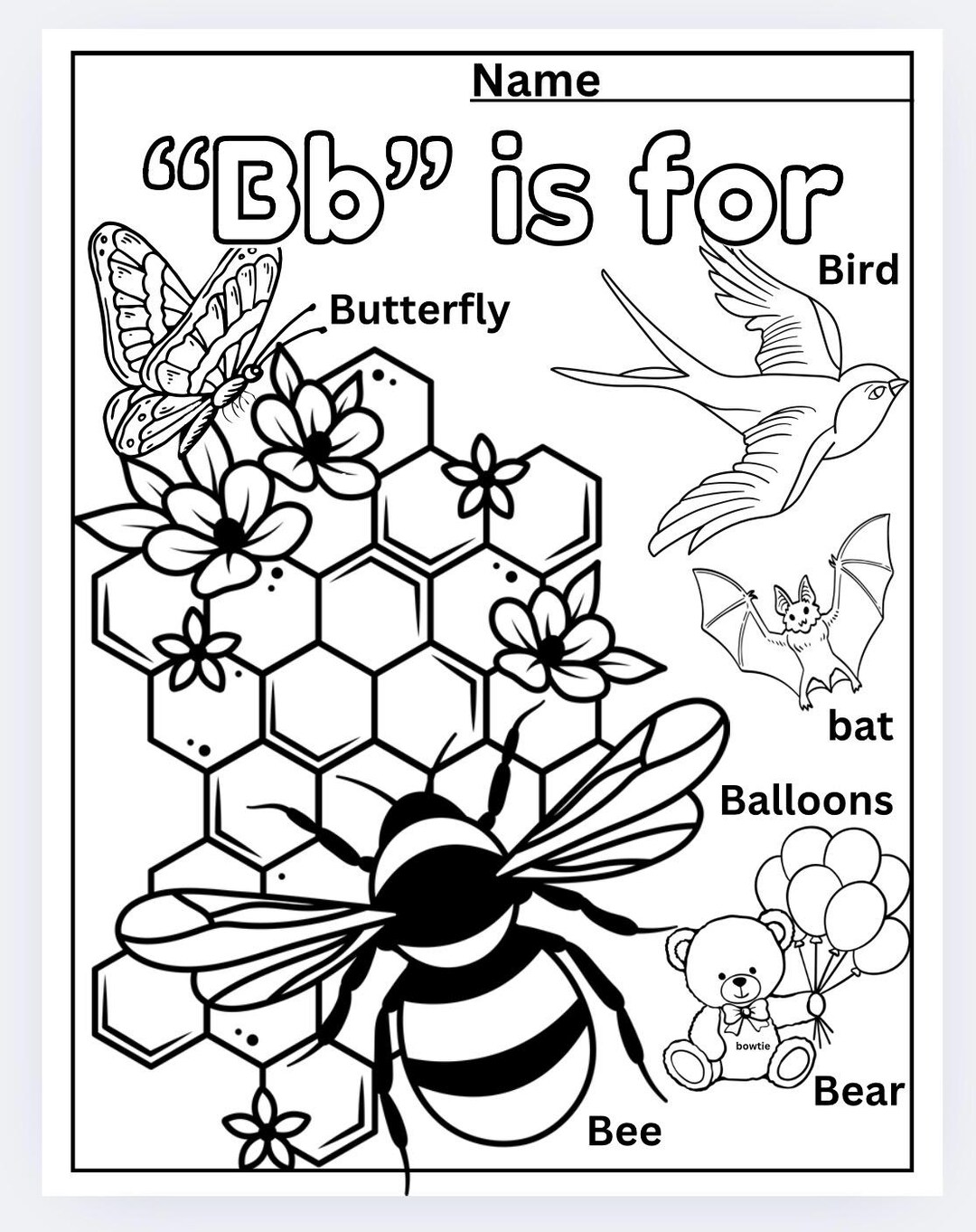 Bb is For/ Printable Coloring Page for the Classroom or Any Student ...