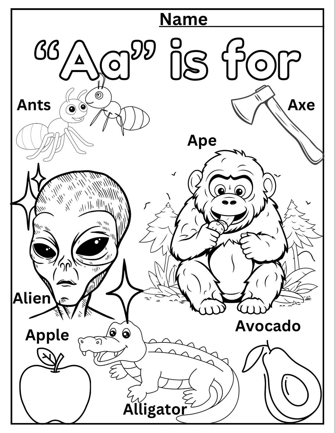 Aa is For/ Printable Coloring Page for the Classroom or Any Student ...