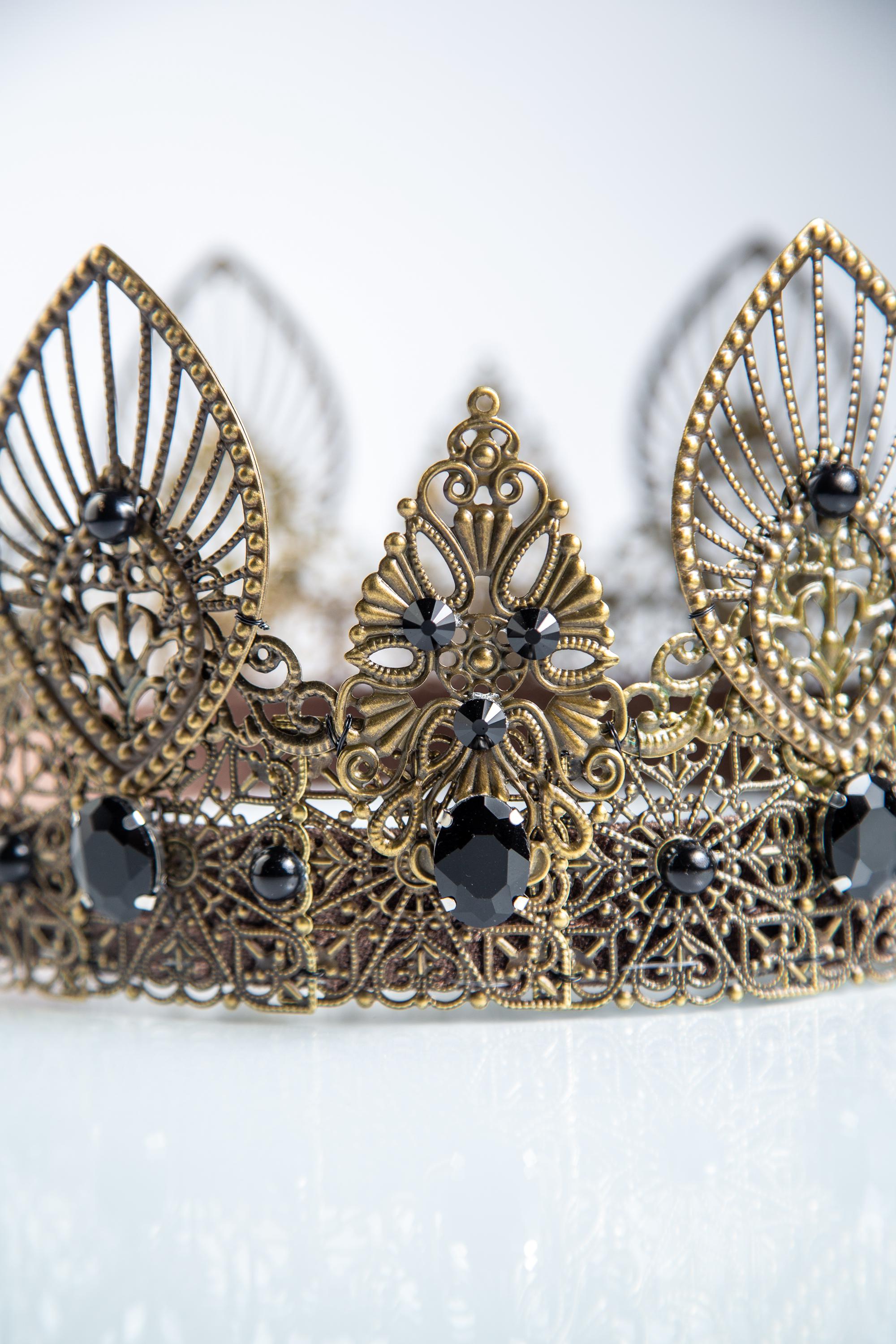 Black Bronze King Crown: Metal Filigree, Wedding Crowns, Medieval ...