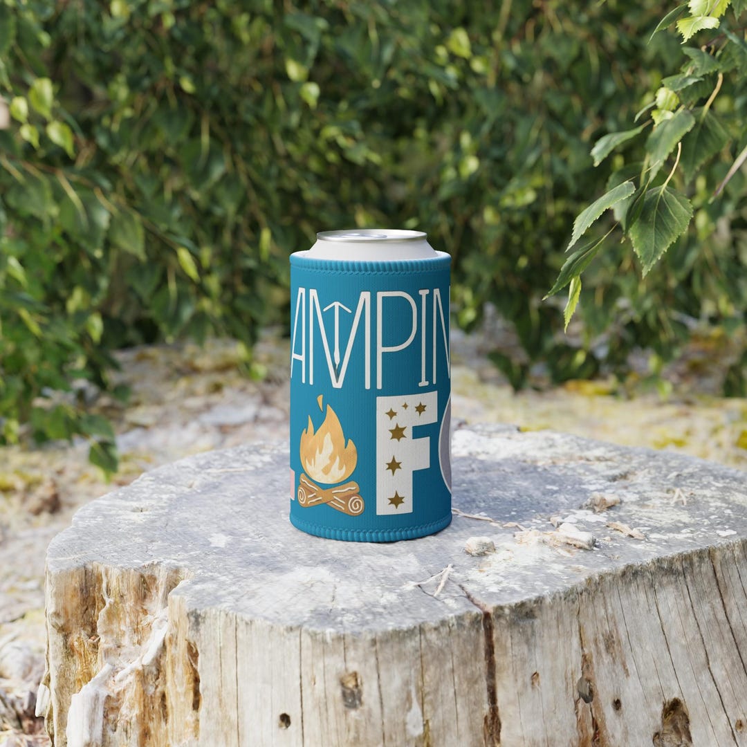 Camping Stubby Cooler, Outdoors Beverage Sleeve, Fun Camping Drink ...