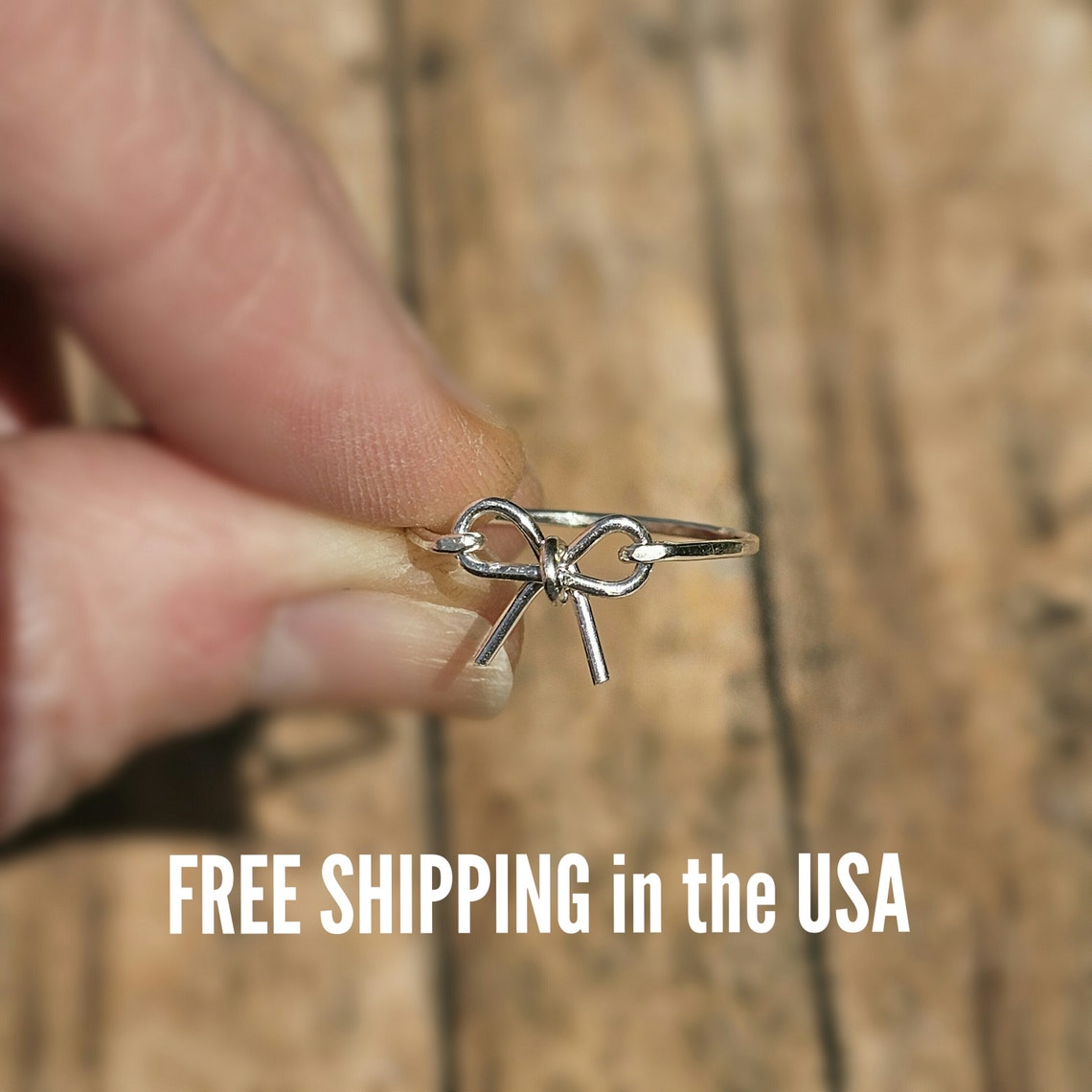 Bow Ring Stacking Sterling Silver FREE SHIPPING - Etsy