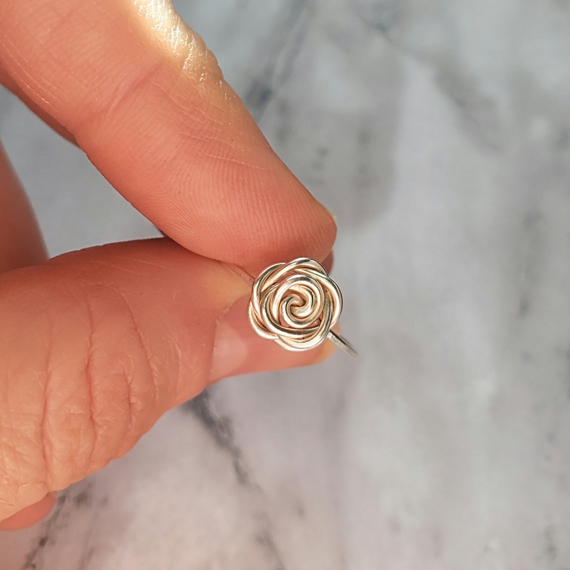 Sterling Silver Rose Stacking Ring FREE SHIPPING - Etsy
