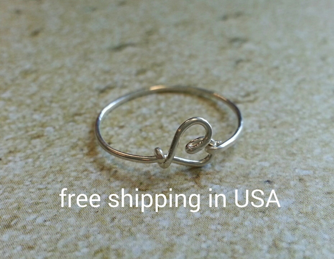 Sterling Silver Heart Ring Stackable FREE SHIPPING - Etsy