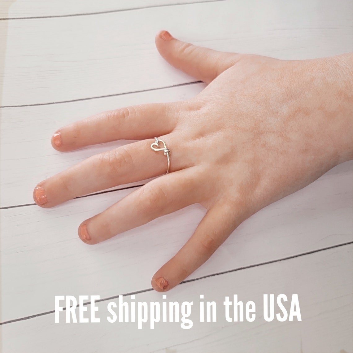 Girls Ring Heart Sterling Silver FREE SHIPPING Valentine's - Etsy