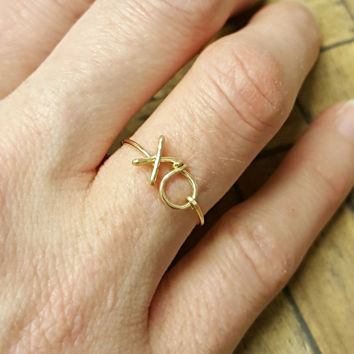 Gold Ring FREE SHIPPING Xo Hugs and Kisses 14k Gold Filled - Etsy