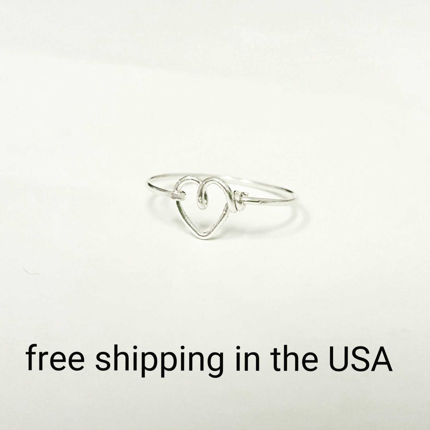 Heart ring FREE SHIPPING sterling silver Valentine's Day | Etsy