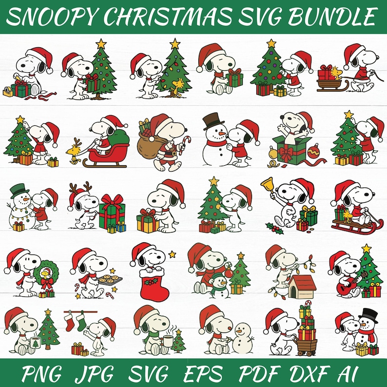 Snoopy Christmas Svg Bundle - Snoopy Christmas Png Bundle - Funny ...