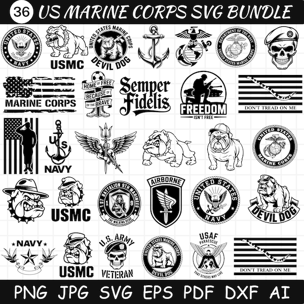 Marine Corps Svg - Etsy