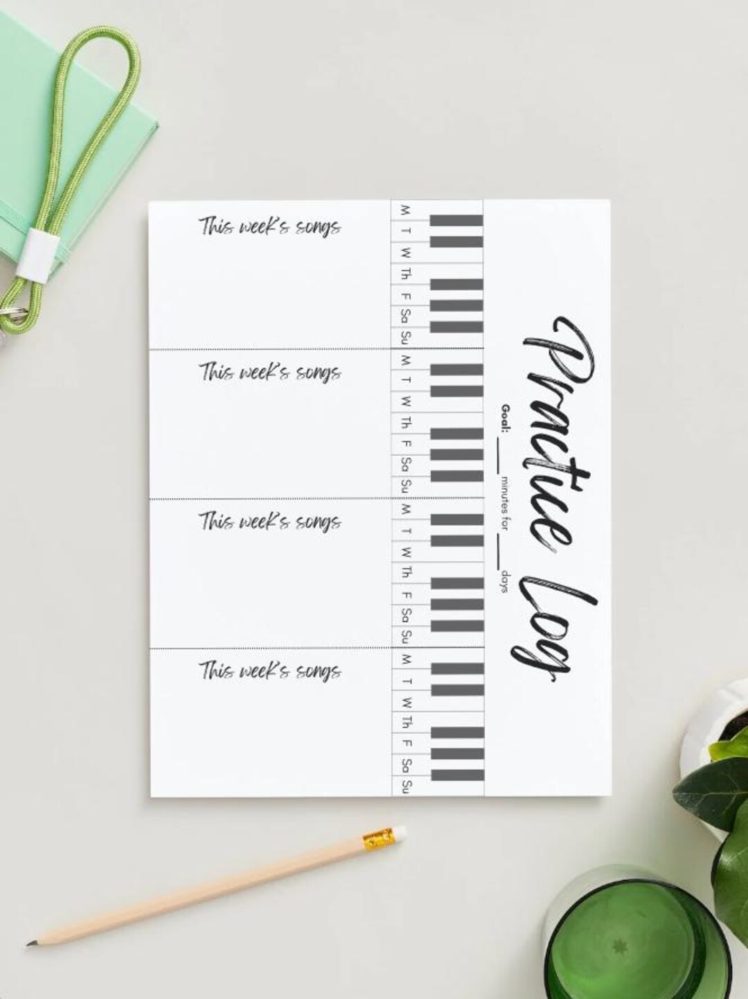 Piano Practice Log | Weekly Tracker Chart | Music | Teacher Resource ...