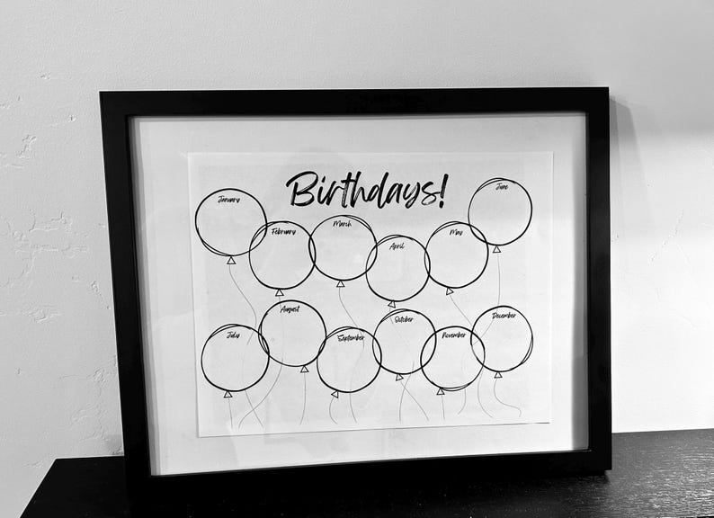Birthday Chart | for Home, Classroom, Office | Digital Download - Etsy