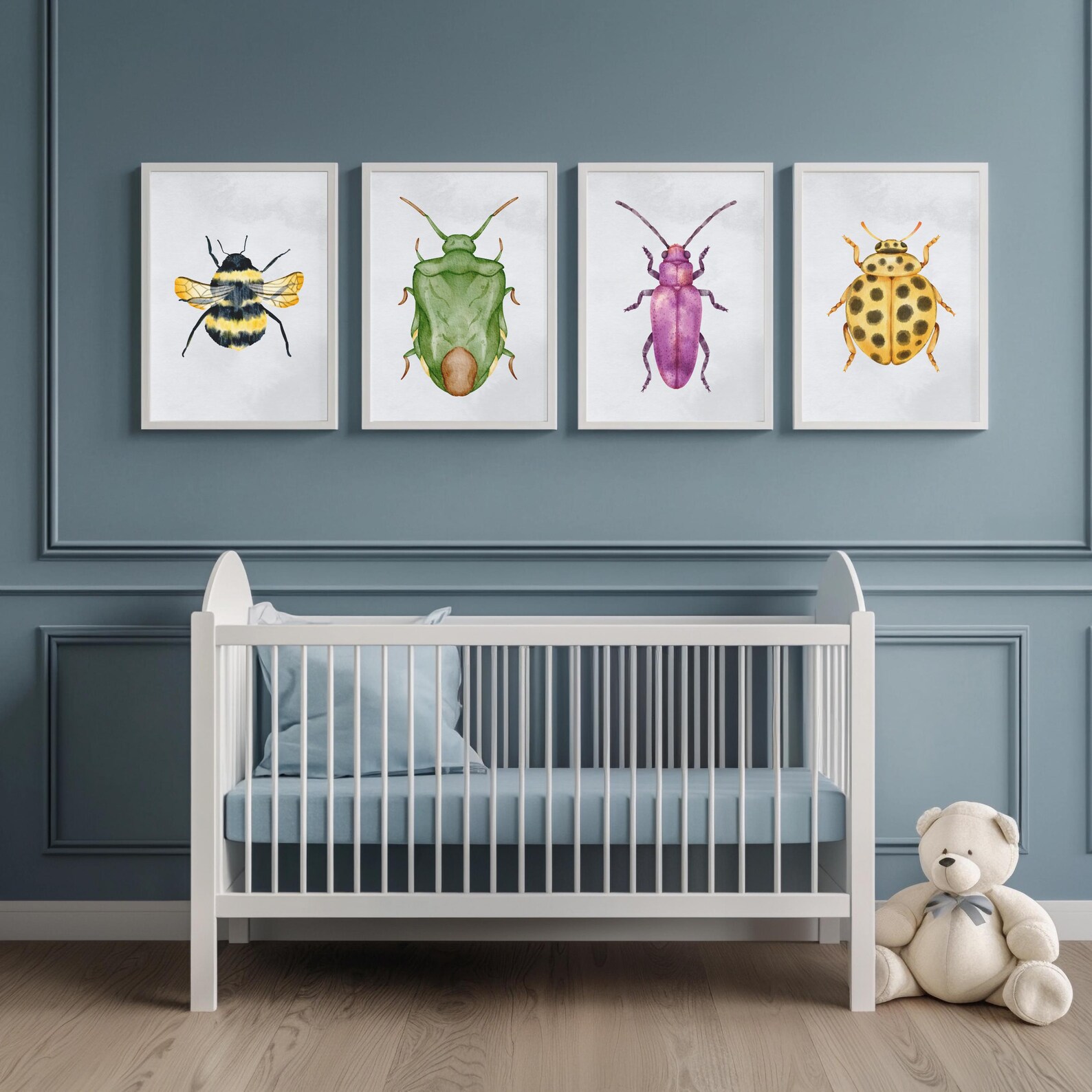 Bug Prints Wall Art Gift, Set of 9 Printable Bugs Baby Room Decor, Bug ...