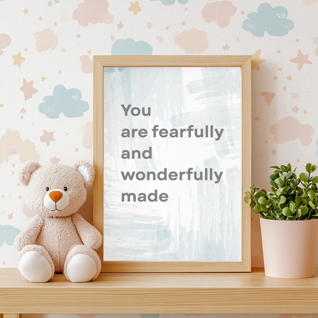 You Are Fearfully and Wonderfully Made Nursery Prints Wall Art Gift ...