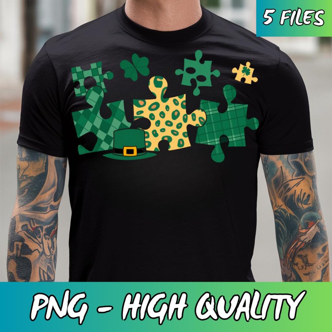 Autism Shamrock St Patrick's Day Png, Autism Puzzle Piece Png, Autism ...