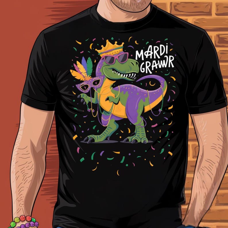 Mardi Gras T-rex Dinosaur Mardi Gras Bead Png, Celebrate Mardi Gras ...
