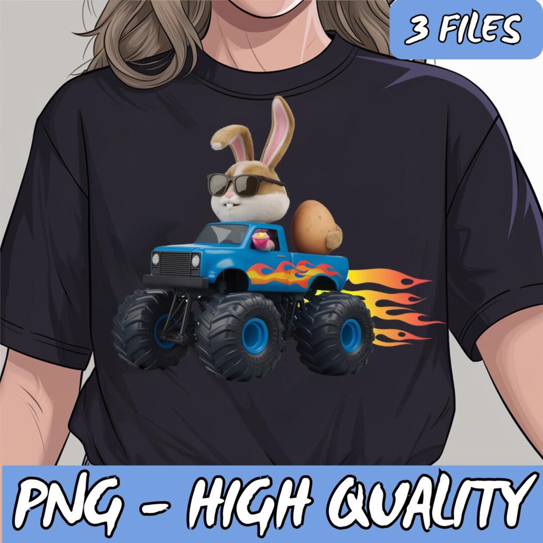 Happy Easter Monster Truck With Eggs for Toddlers & Boys Png, Monster ...