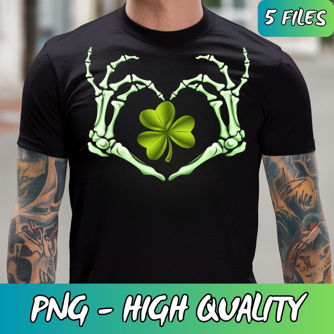 Skeleton Hand Holding a Shamrock on St. Patrick’s Day, Saint Paddy’s ...