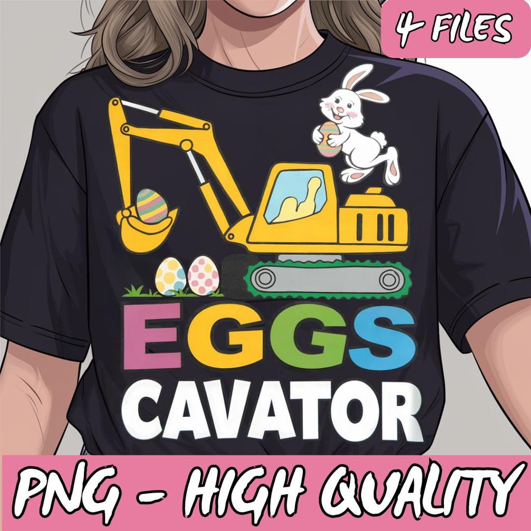 Easter Excavator With Eggs for Kids and Toddlers PNG, Fun Construction ...
