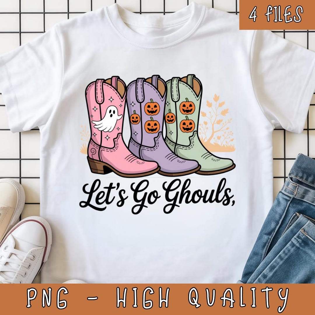 Let's Go Ghouls Png, Halloween Cowboy, Cowgirl Boots Western, Cute ...
