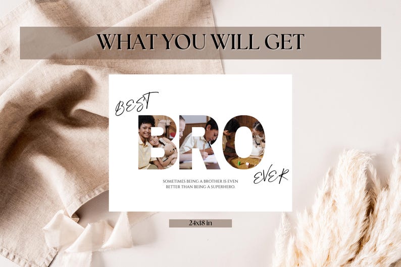 Personalized Brother Photo Collage Gift, Custom Wall Art (canva Digital ...