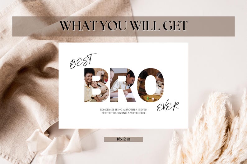 Personalized Brother Photo Collage Gift, Custom Wall Art (canva Digital ...