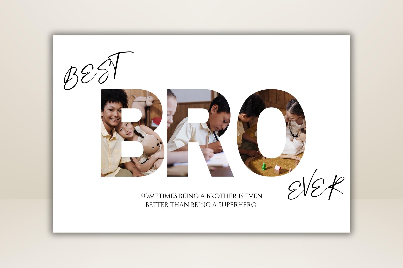Personalized Brother Photo Collage Gift, Custom Wall Art (canva Digital ...