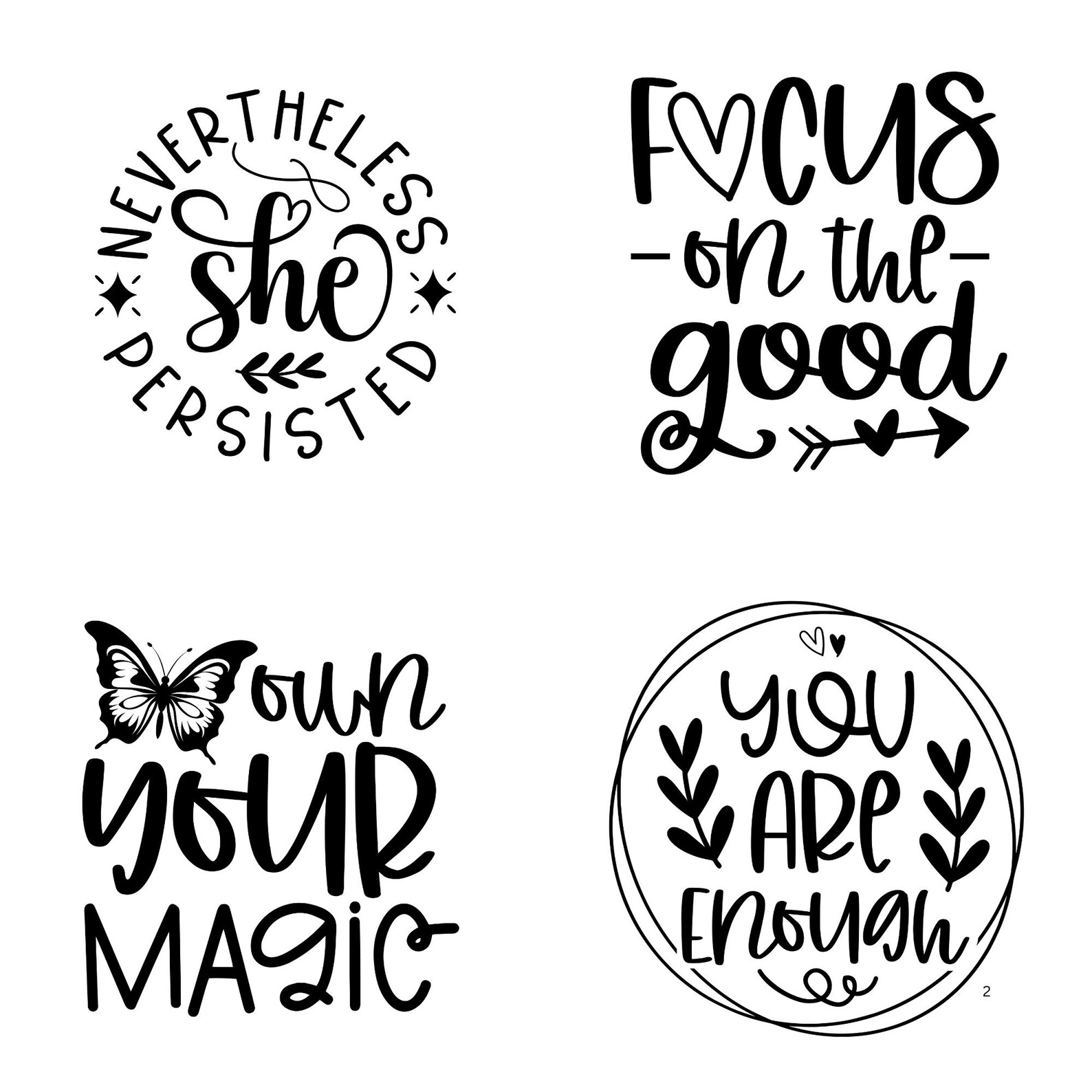 Inspirational PNG Bundle, Motivational Words, 20 PNG Designs, You ...