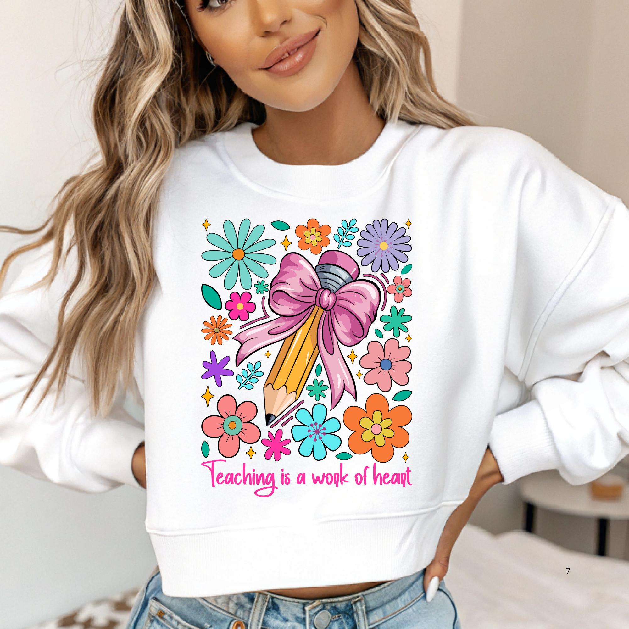 Teacher Appreciation PNG Design: Floral Pencil Art (digital Download ...
