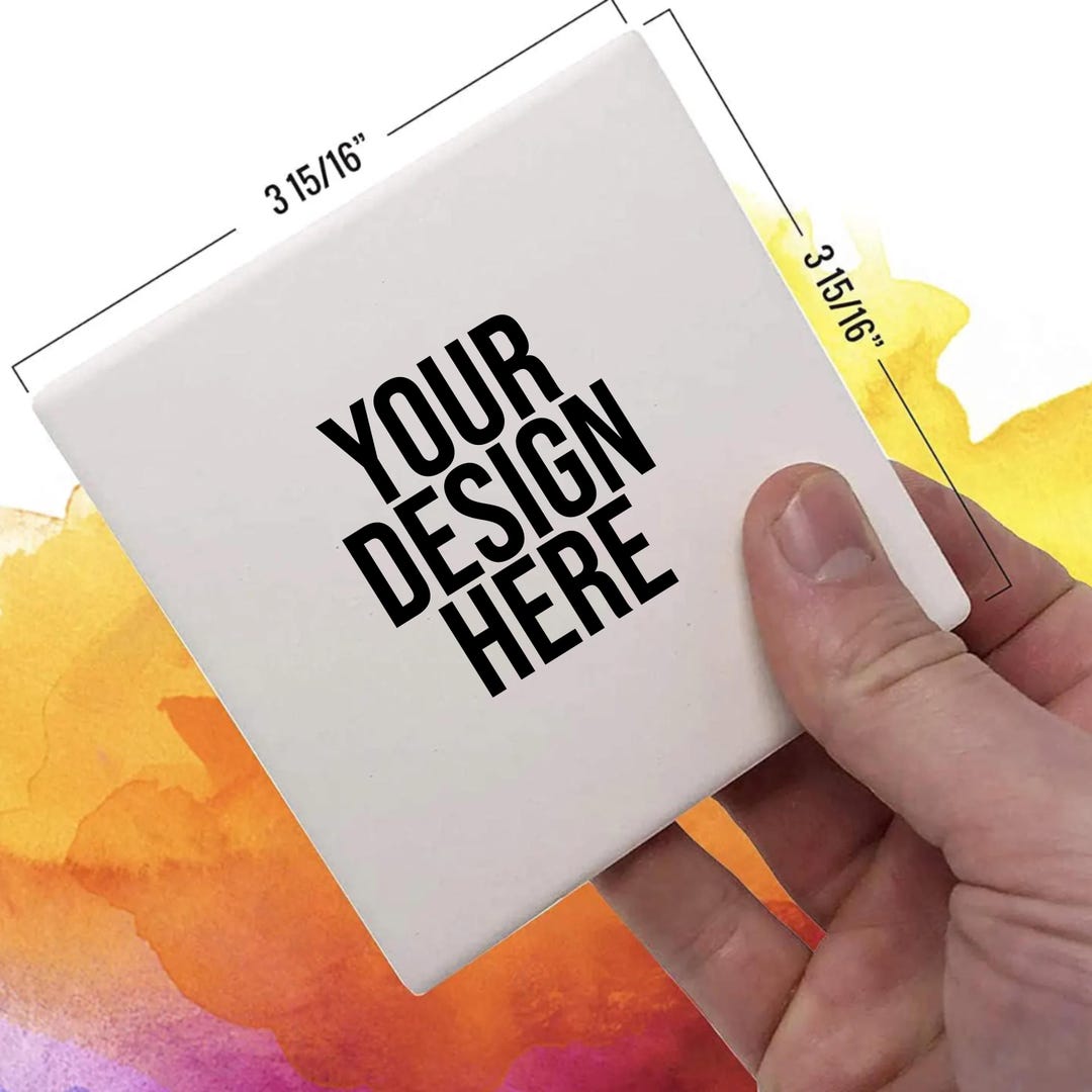 Custom Ceramic Coasters With Cork Backing 4 X 4 in Square - 4 Pack - Etsy