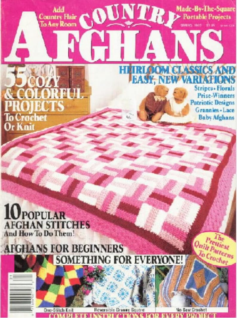 Country Afghans | Vintage Crochet Afghan Patterns PDF Books: 1990s ...