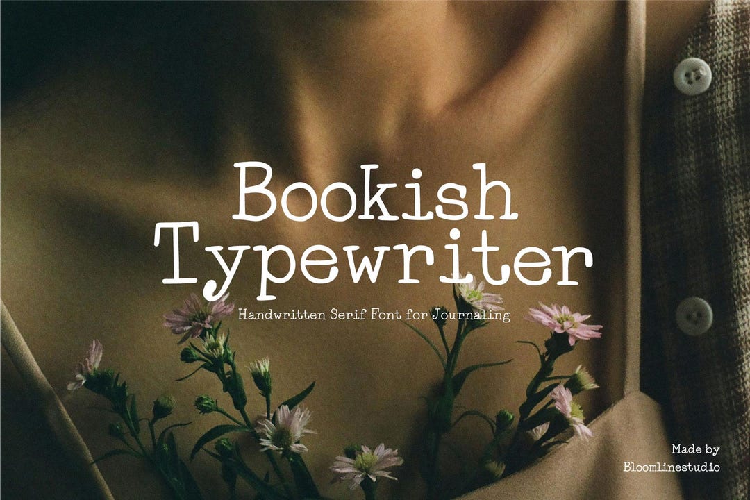 Bookish Typewriter Font – Vintage Serif Font for Canva, Journaling ...
