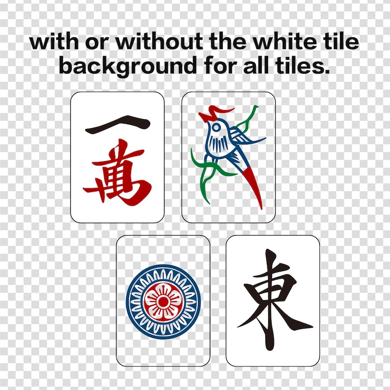 Mahjong Tile Clipart Set SVG PNG – Asian Game Digital Stickers, Mahjong ...