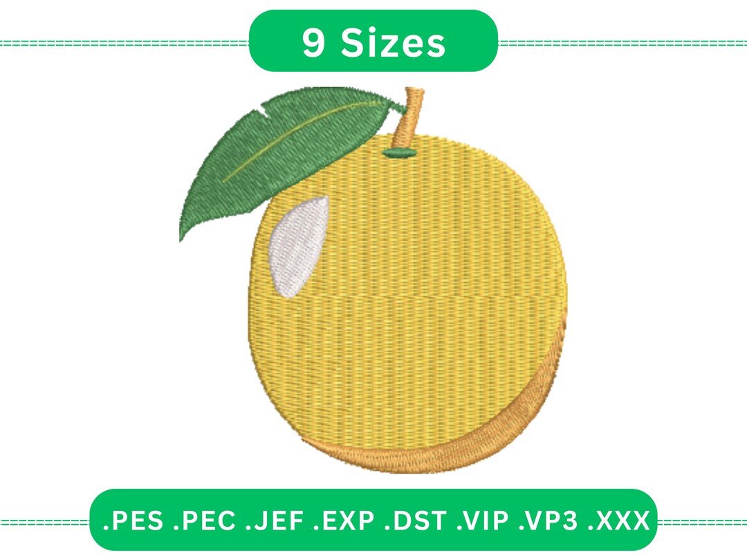 Zesty Lemon Embroidery Design - Instant Download Digital File | Citrus ...